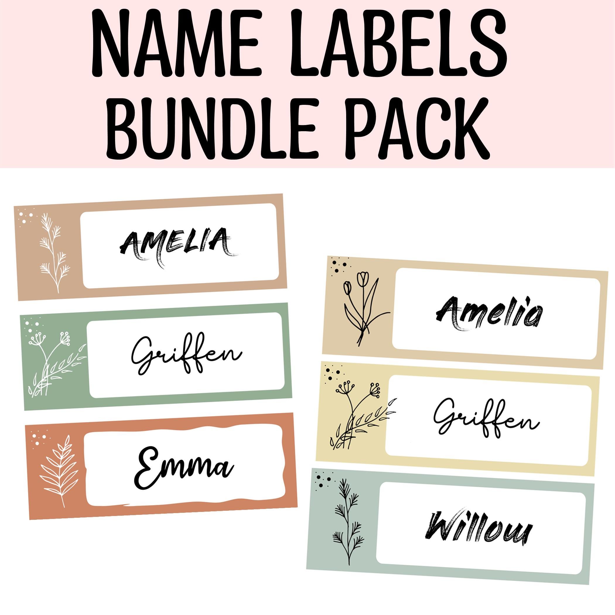 Printable Botanical Classroom Labels Bundle Pack, Editable Name Posters ...