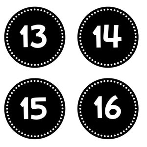 Number Labels, Classroom Calendar Numbers, Printable Number Labels ...