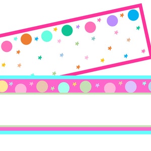 Printable Bright Polka Dots Name Tags, Stars Name Labels, Editable ...