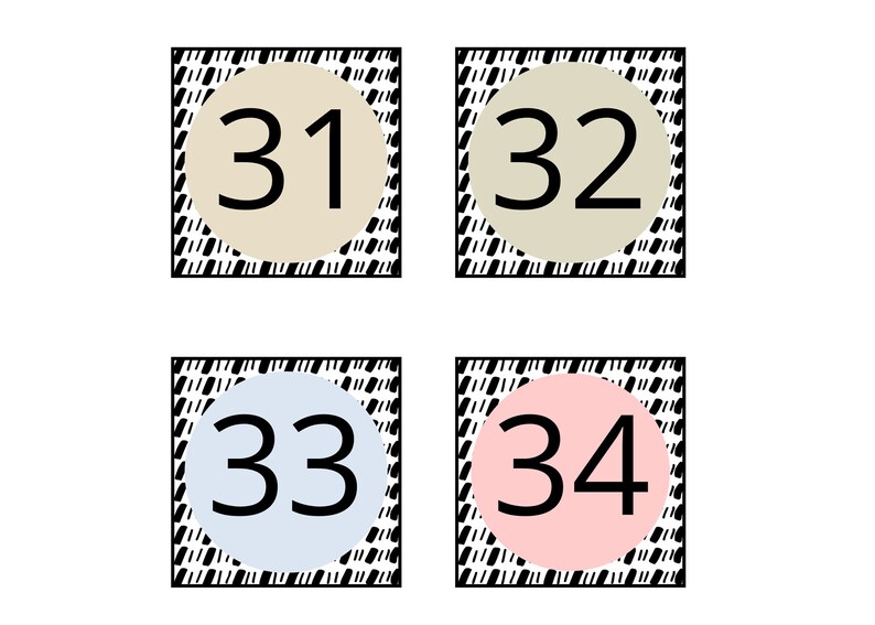 Printable Boho Neutral Number Labels, Classroom Calendar Number Labels ...