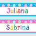 Printable Bright Polka Dots Name Tags, Stars Name Labels, Editable ...