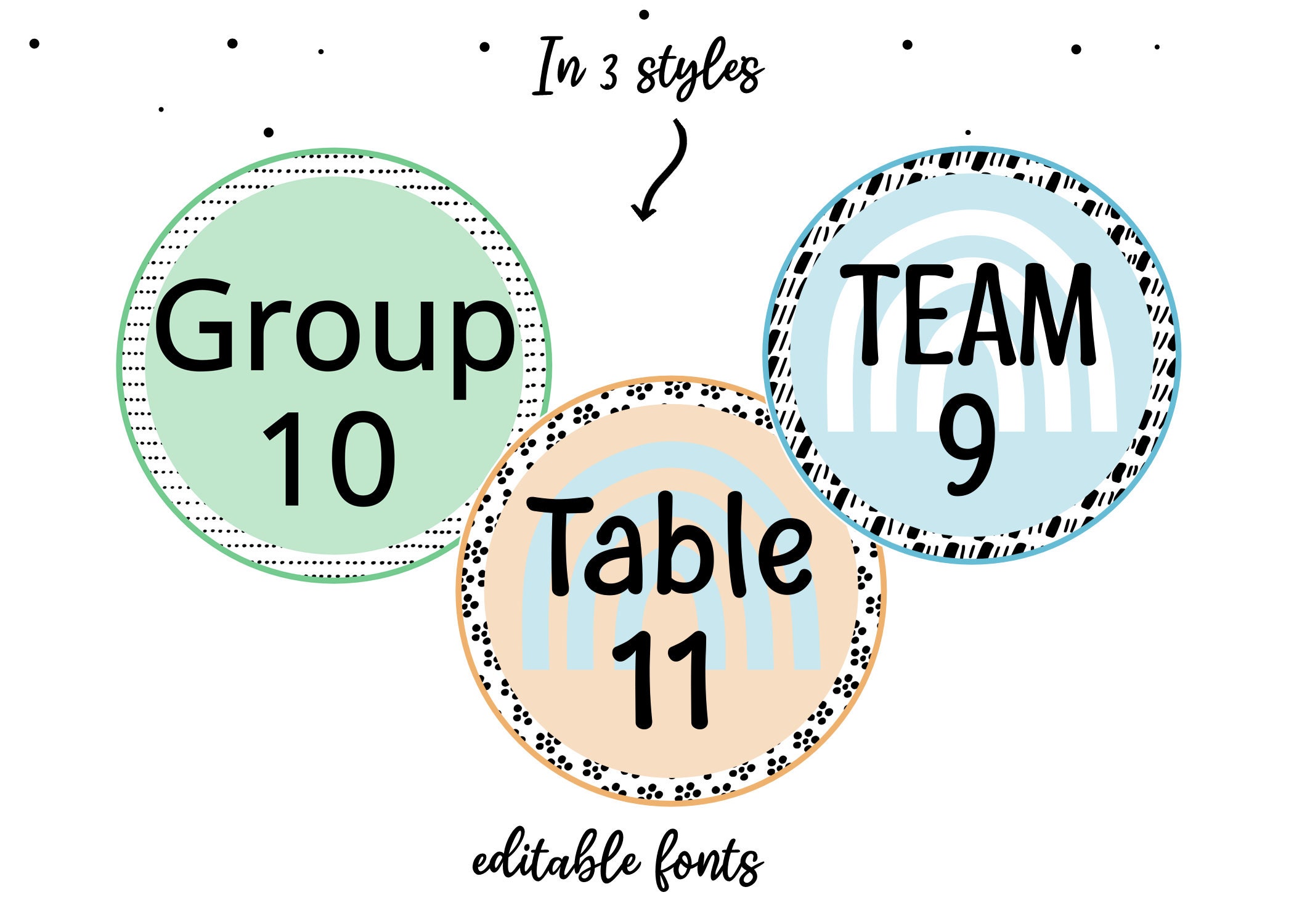 Boho Pastel Rainbow Classroom Table Team and Group Numbers - Etsy