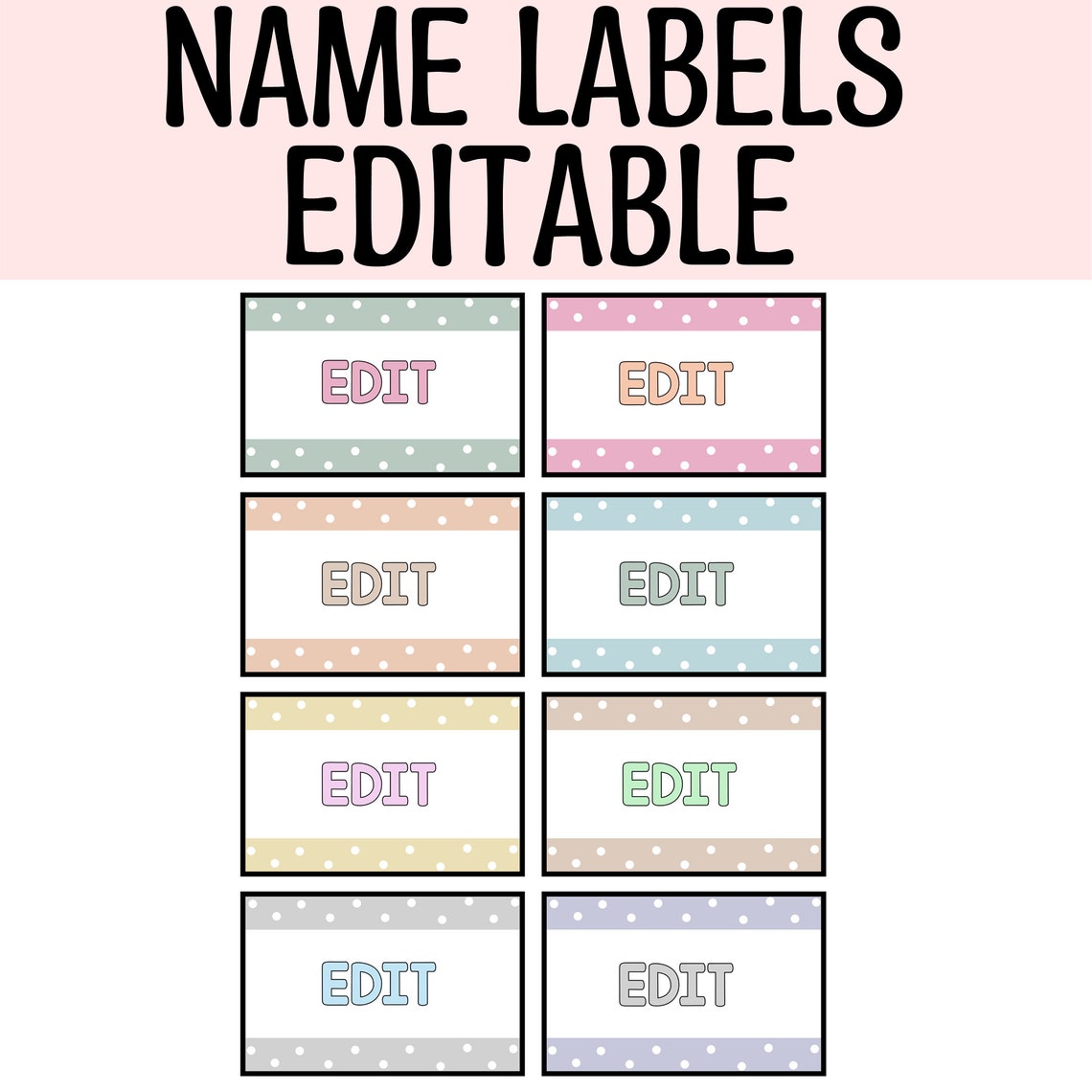 Chevron Name Labels,small Name Labels, Back to School Labels, Editable ...