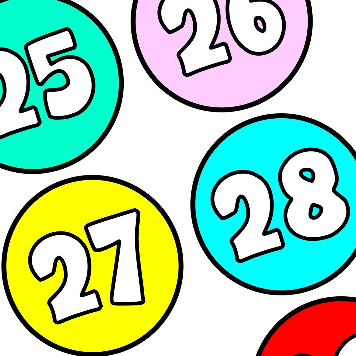 Printable Round Number Labels, Cubby Labels, Book Bin Labels, Number ...