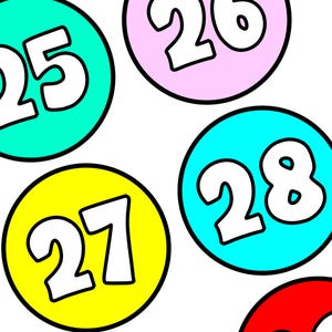 Printable Round Number Labels, Cubby Labels, Book Bin Labels, Number ...