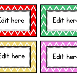 Chevron Name Labels,small Name Labels, Back to School Labels, Editable ...