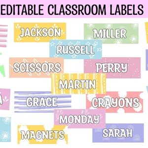 Classroom Labels, Student Name Tags, Back to School Colorful Name ...