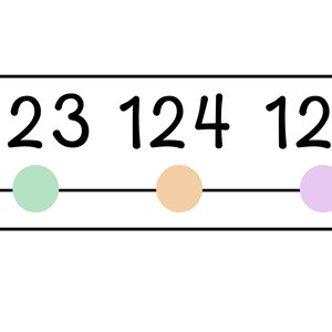 Printable Large Number Line, Pastel Colors Number Line, Number Line ...