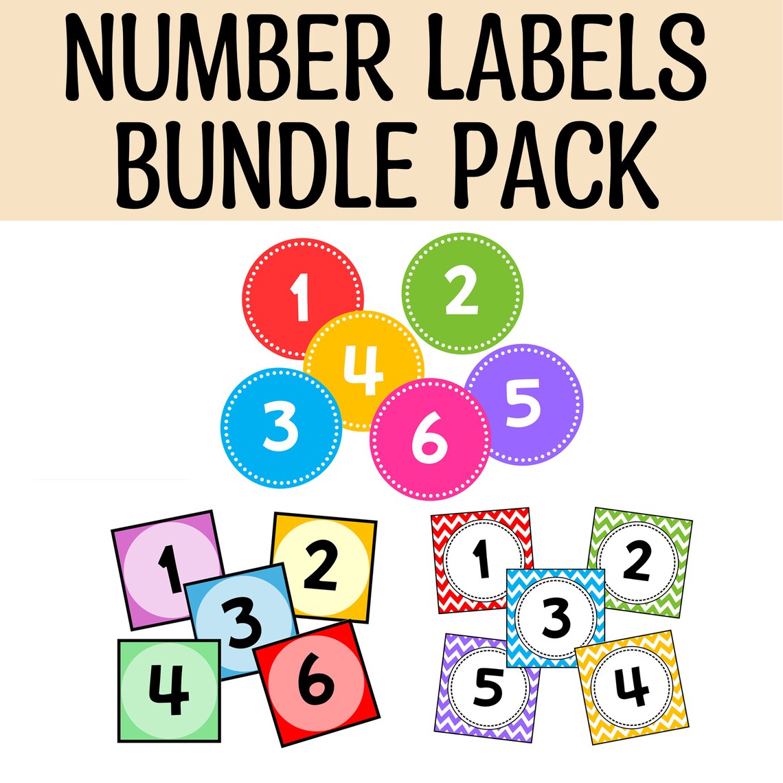 Printable Number Labels Bundle Pack, Classroom Number Labels, Back to ...