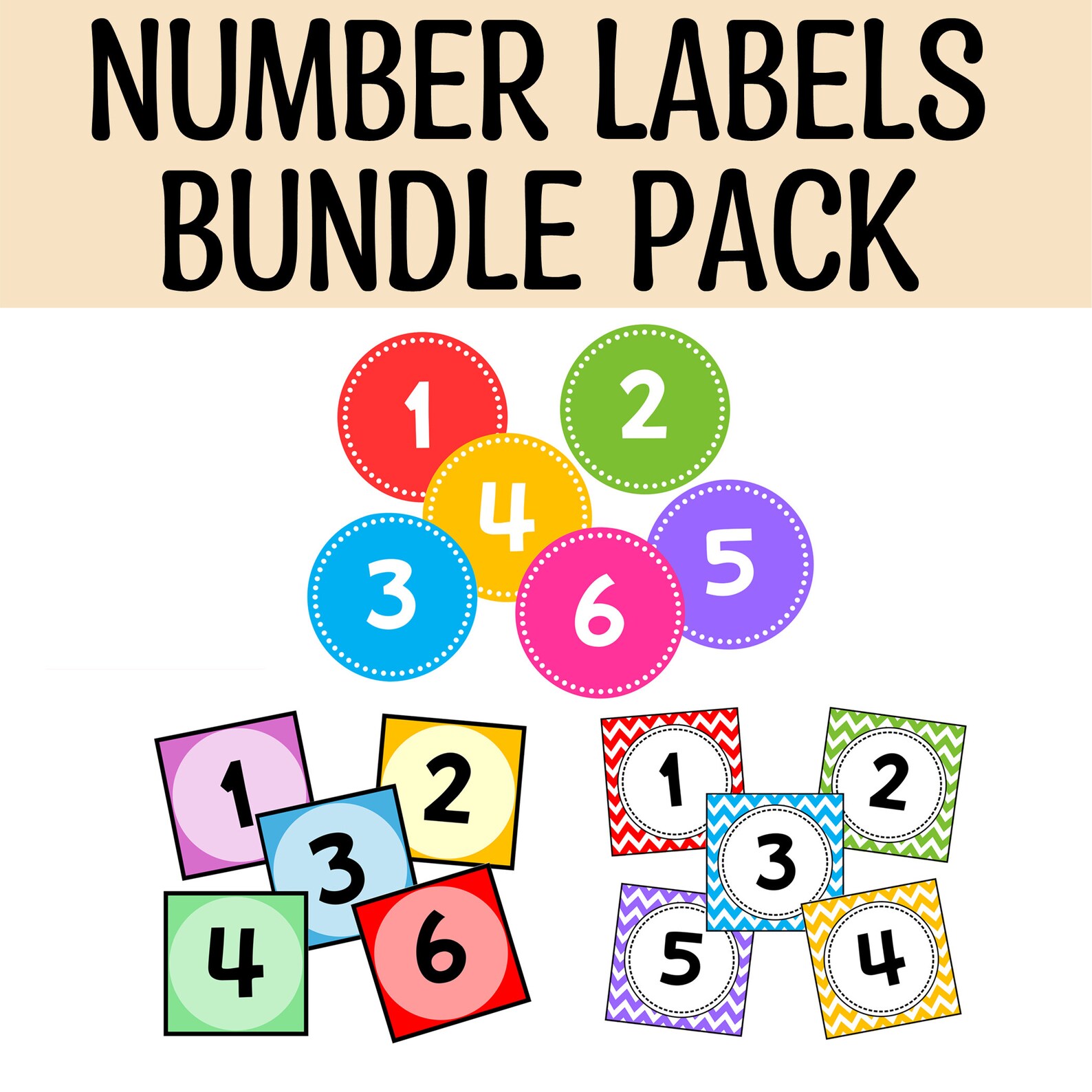 Printable Number Labels Bundle Pack, Classroom Number Labels, Back to ...