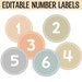 Printable Boho Neutral Number Labels, Number Tags, Cubbies Labels, Book ...