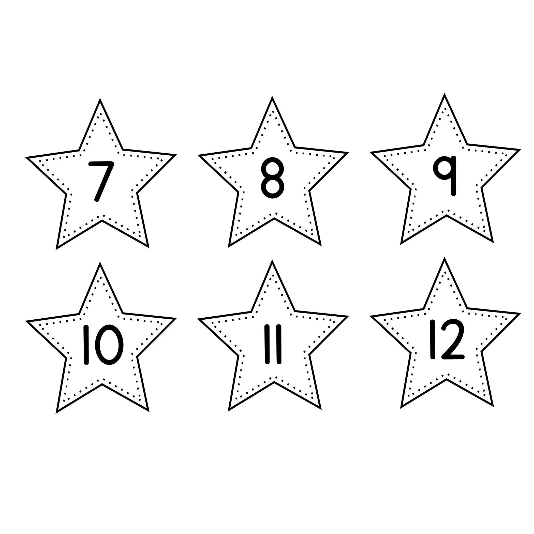 Stars Number Labels, Classroom Numbers, Printable Star Number Labels ...