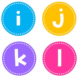 Printable Round Alphabet Letters, Bright Alphabet Letters Posters ...