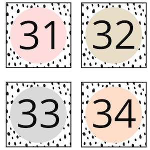 Printable Calendar Number Labels. Editable Number Tags. Number Tents ...