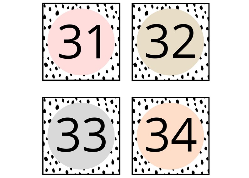 Printable Calendar Number Labels. Editable Number Tags. Number Tents ...