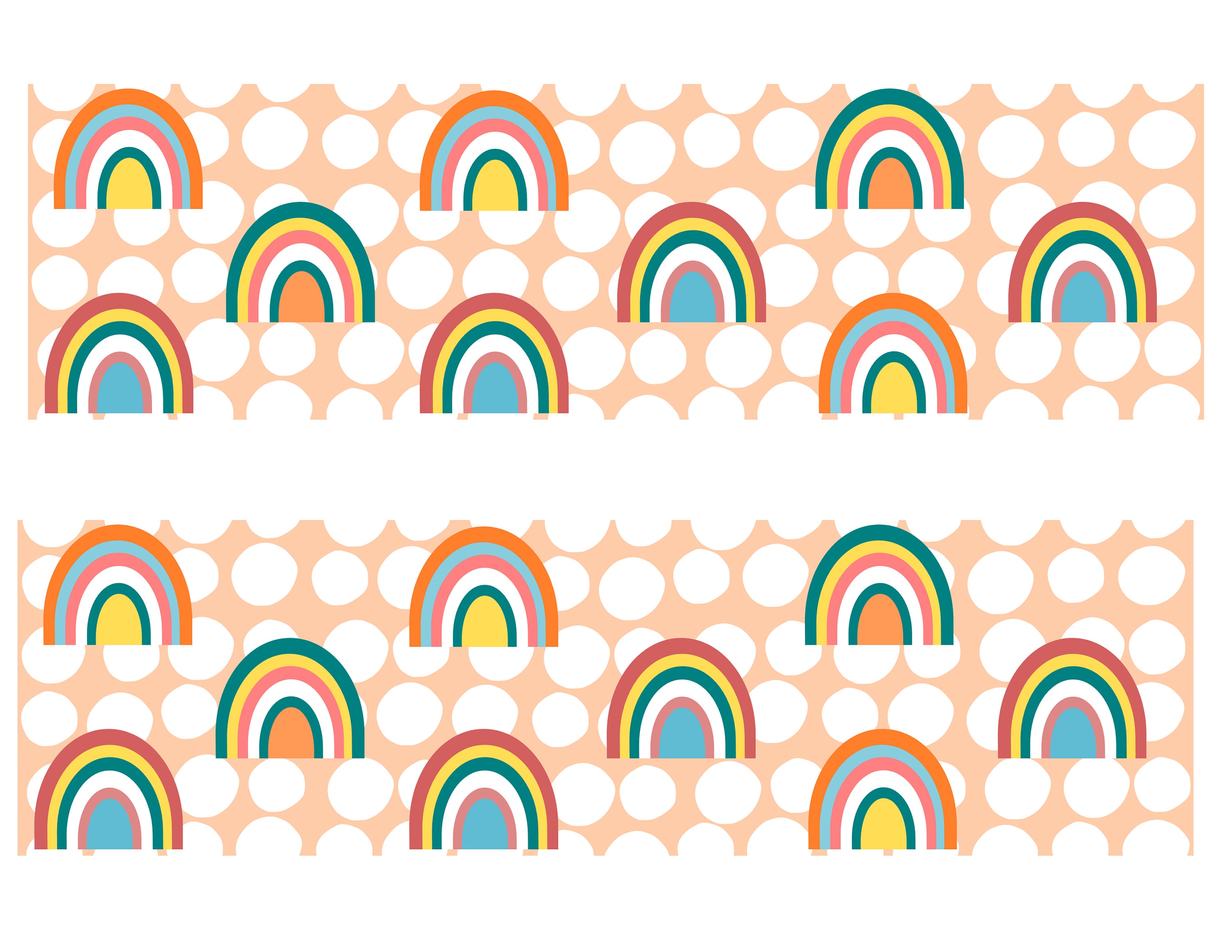 Rainbow Bulletin Board Borders Bright Classroom Borders Boho Rainbow