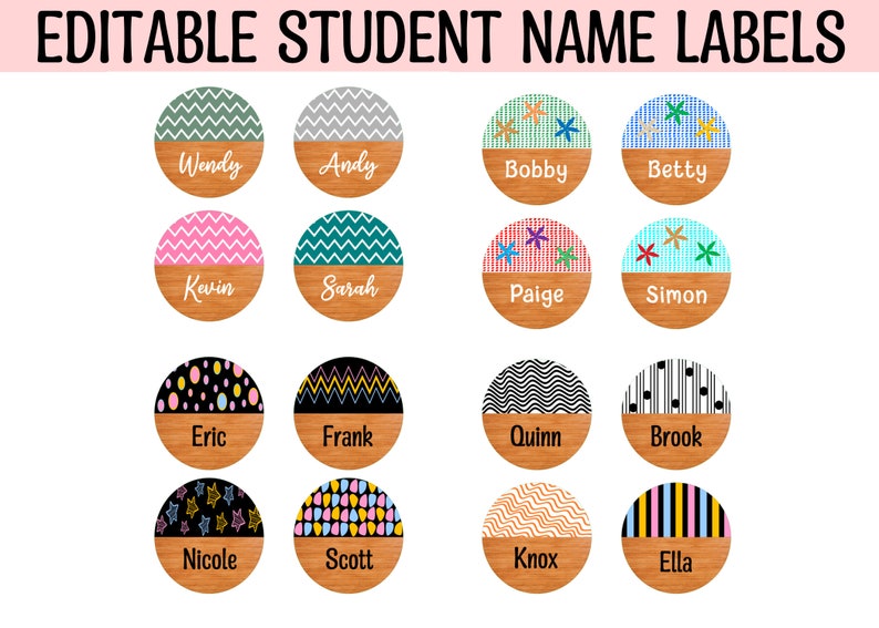 Name Labels Editable Student Name Labels, Cubby Labels, Stations Labels ...