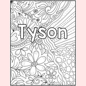 Personalized Floral Name Coloring Pages, Floral Coloring Worksheets for ...