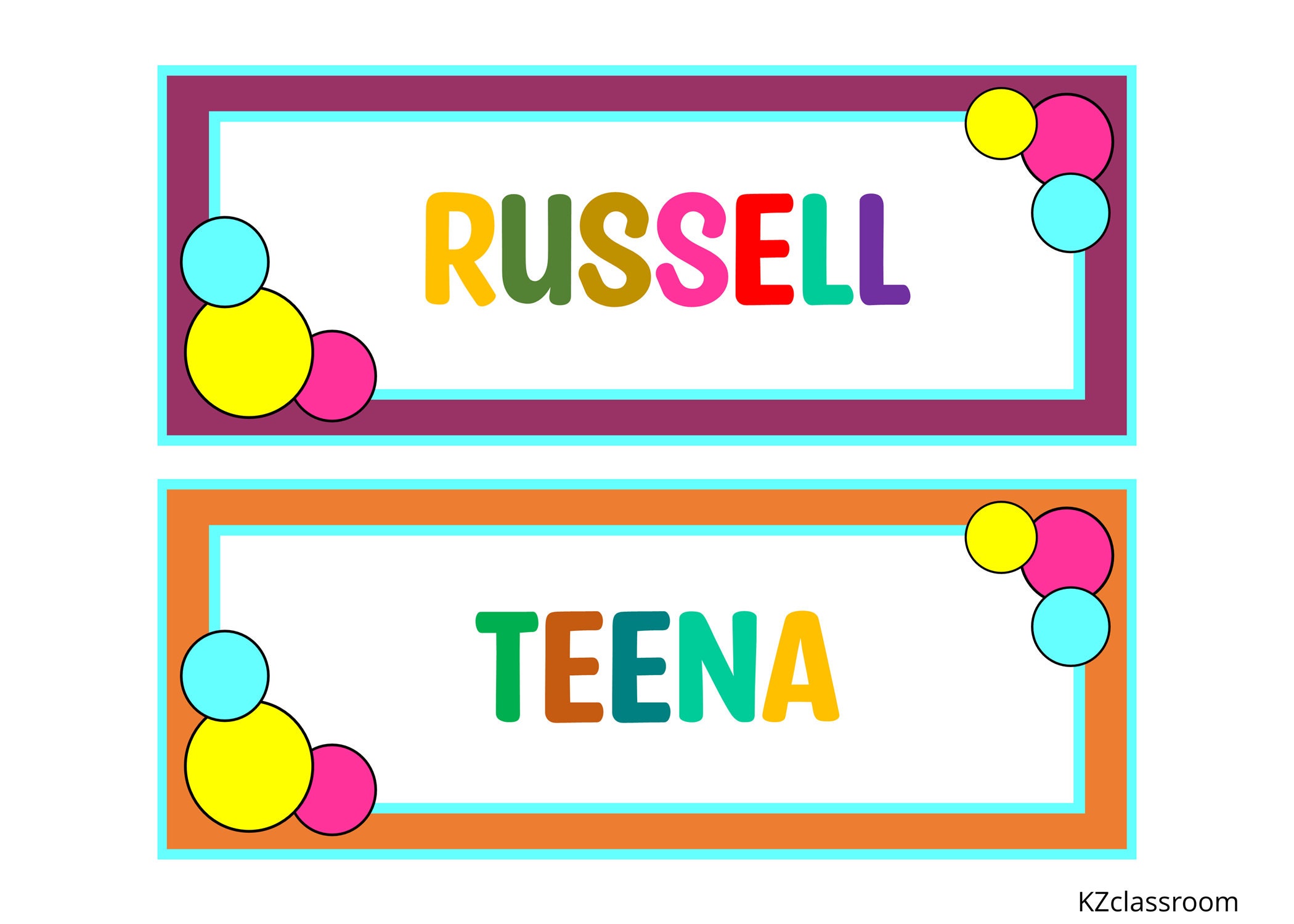 Polka Dots Name Tags, Editable Classroom Labels,cubbies Labels, Book ...