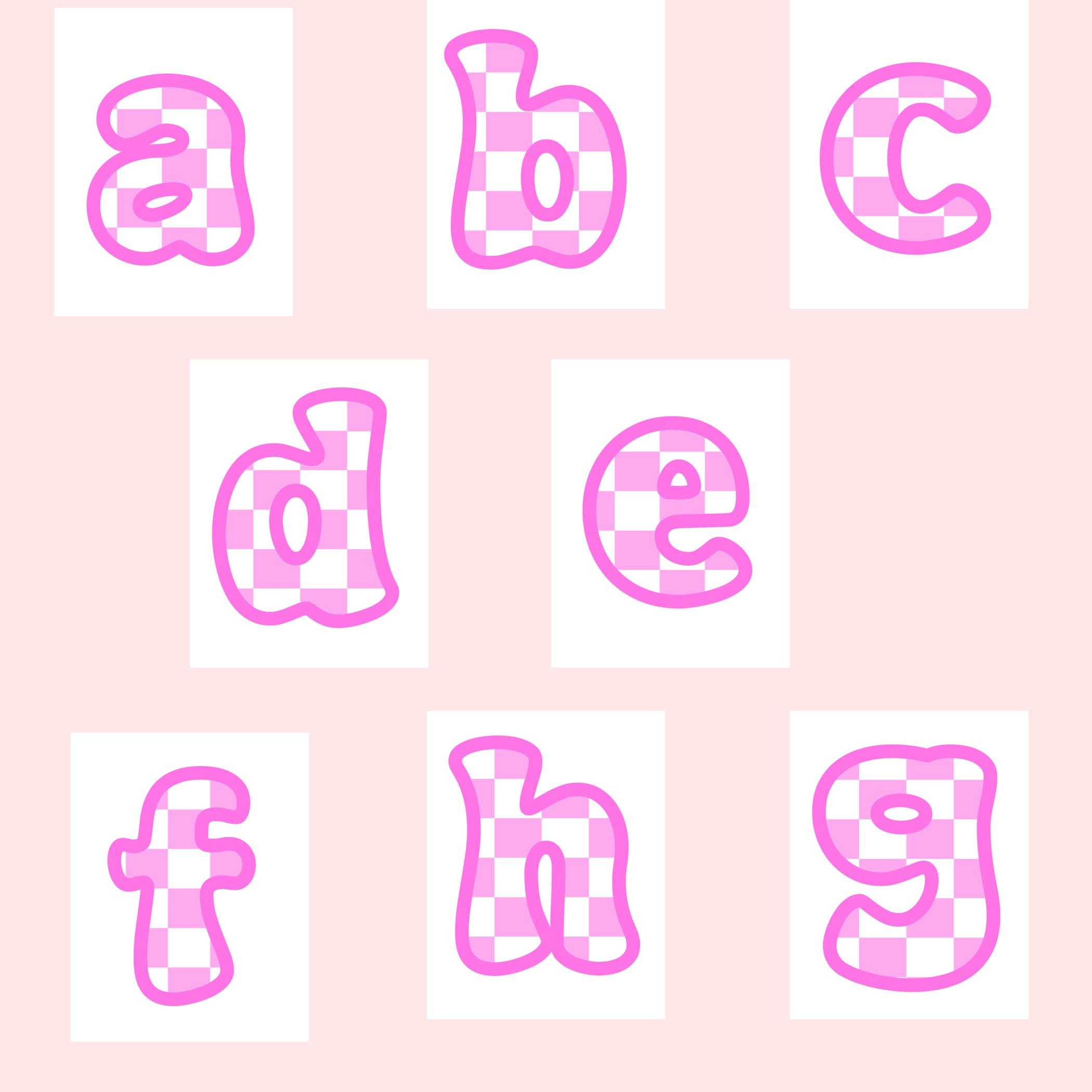 Printable Pink Checkered Bulletin Board Letters, Alphabets, Decorative ...