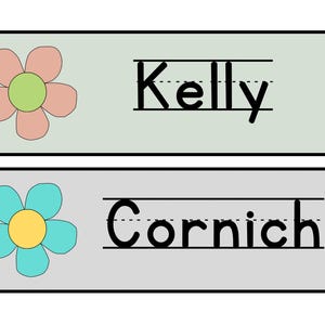 Printable Flower Student Name Labels, Editable Classroom Labels, Back ...