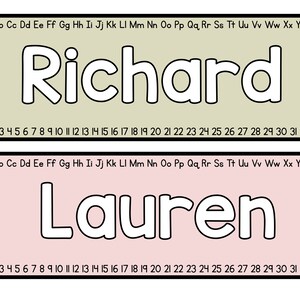 Printable Calm Colors Student Desk Plates, Editable Student Name Labels ...
