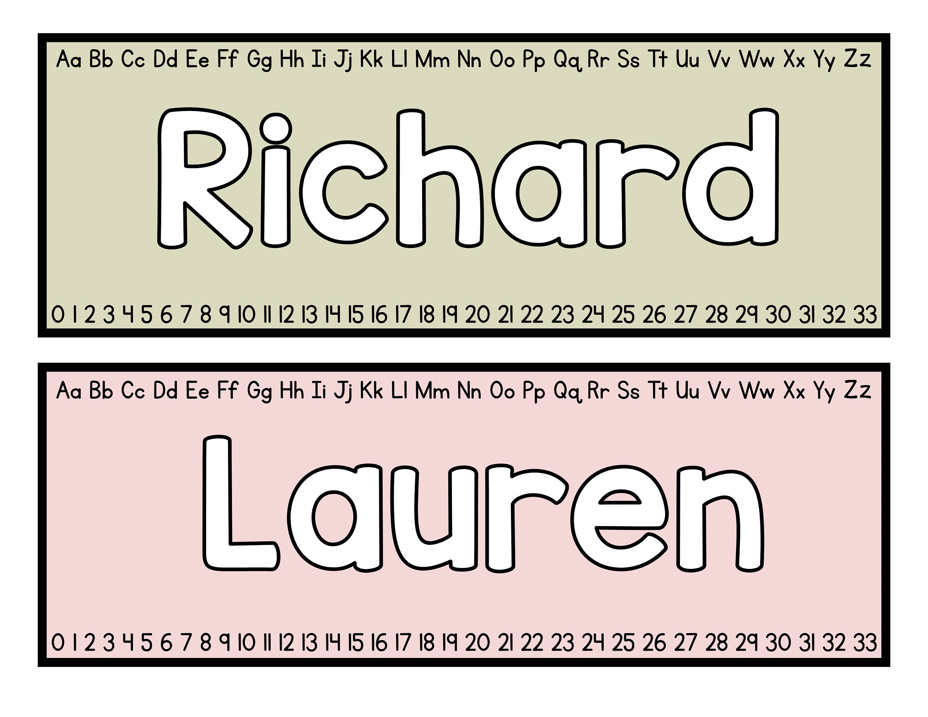 Printable Calm Colors Student Desk Plates, Editable Student Name Labels ...