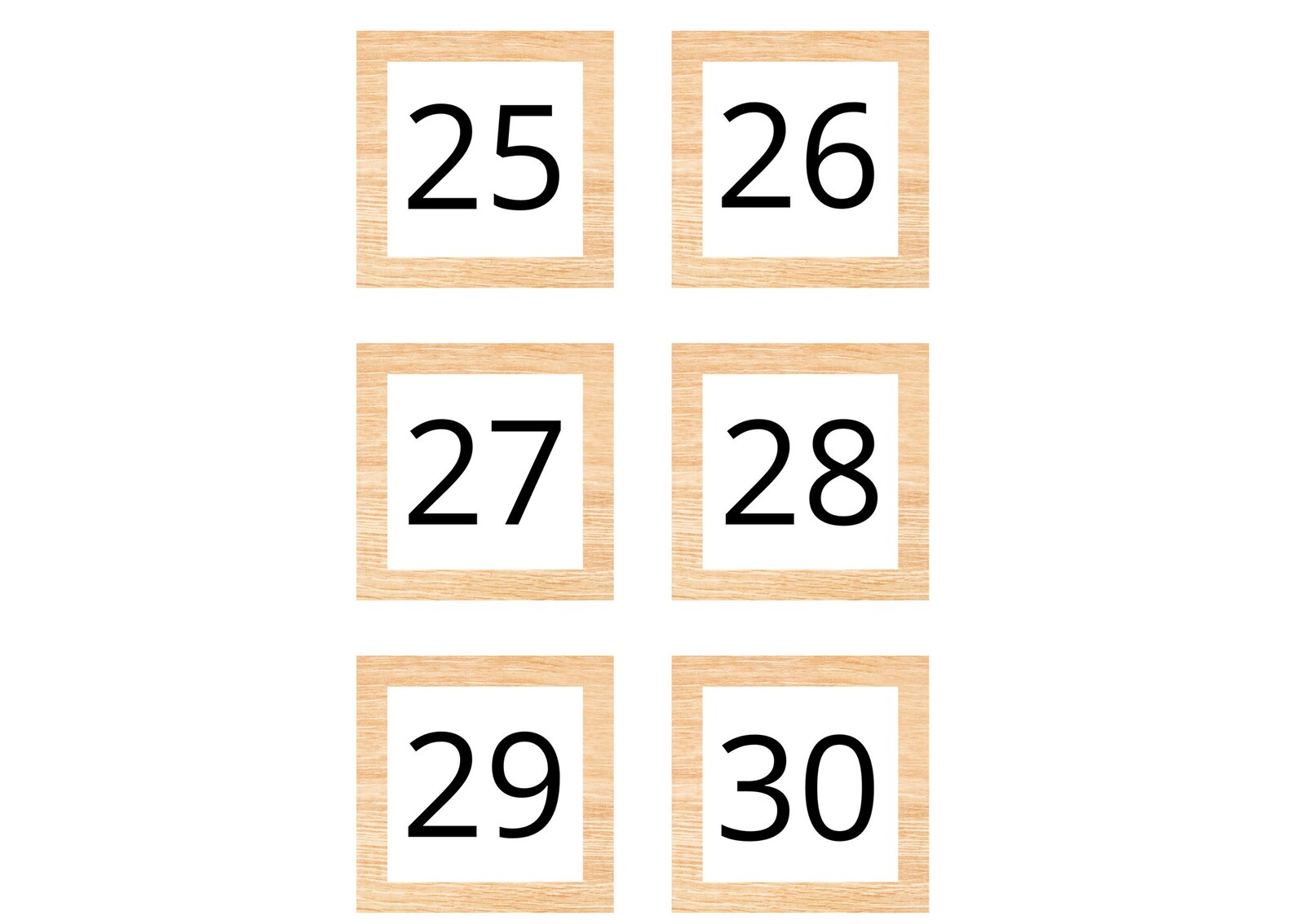 Printable Classroom Calendar Numbers Square Number Cards - Etsy Canada