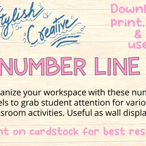 Printable Large Number Line, Pastel Colors Number Line, Number Line ...