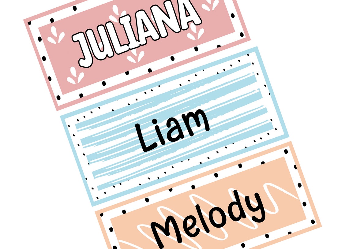 Classroom Labels, Student Name Tags, Name Tags, Pastel Colors Name ...