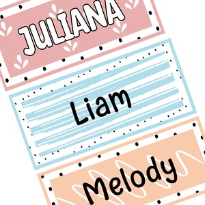 Classroom Labels, Student Name Tags, Name Tags, Pastel Colors Name ...