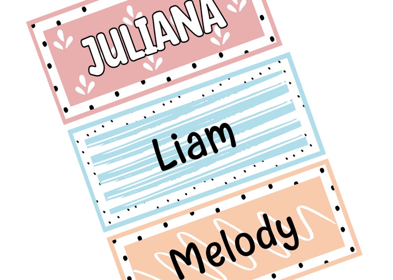 Classroom Labels, Student Name Tags, Name Tags, Pastel Colors Name ...
