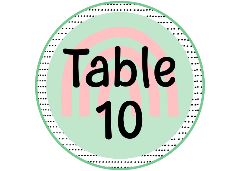 Boho Pastel Rainbow Classroom Table Team and Group Numbers - Etsy