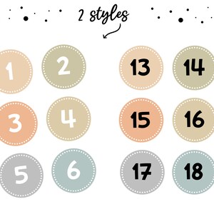 Printable Number Labels Bundle Pack, Round Number Labels, Black and ...
