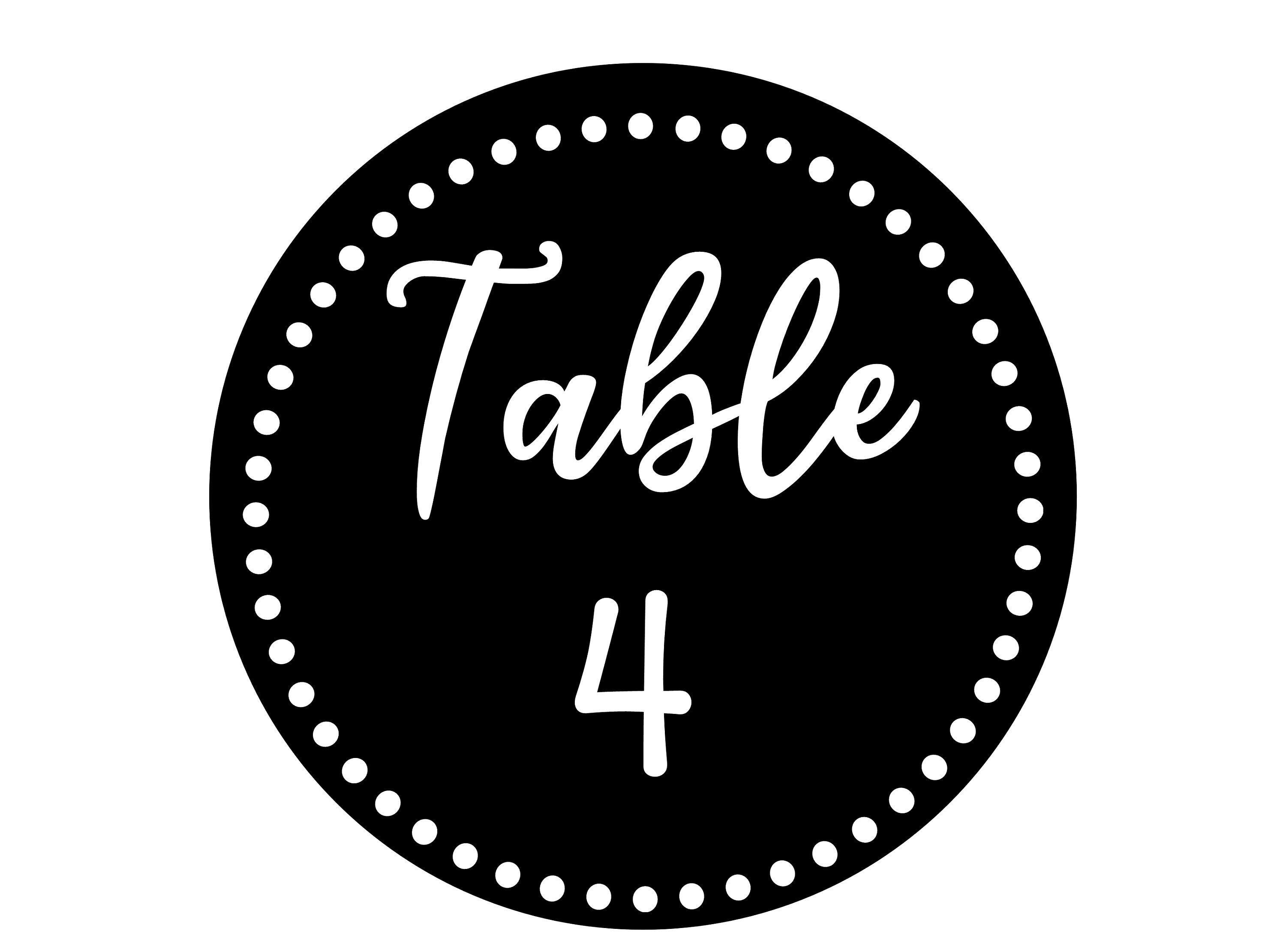 Black and White Classroom Table Numbers, Table, Team and Group Numbers ...