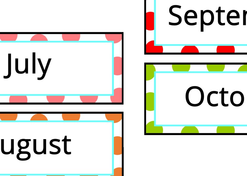 Weekdays and Months Labels, Classroom Calendar Labels, Printable Days ...