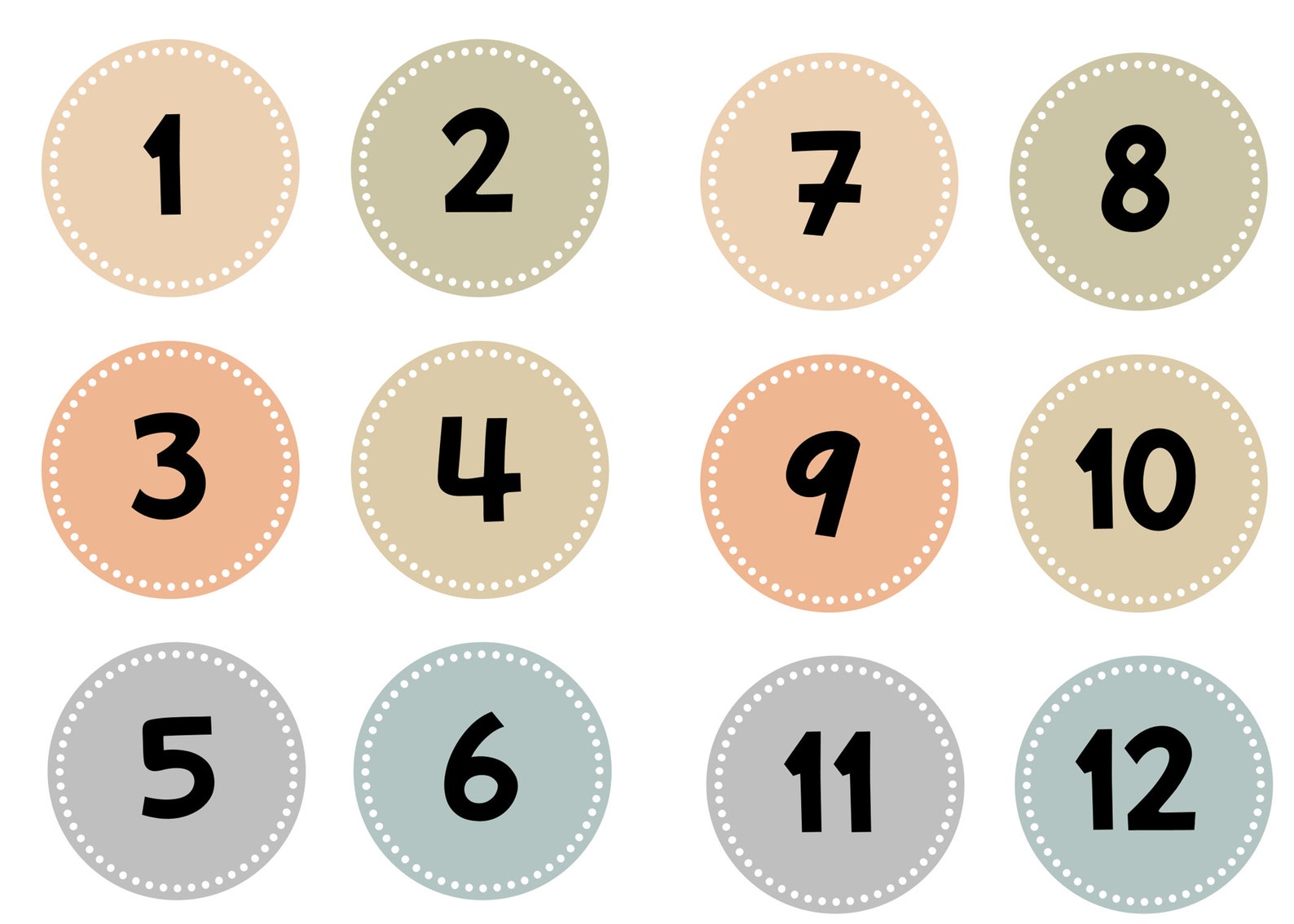 Printable Boho Neutral Number Labels, Number Tags, Cubbies Labels, Book ...