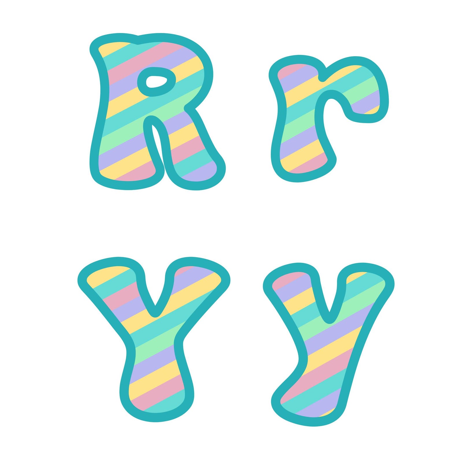 Printable Striped Bulletin Board Letters, Letters for Kids, Letters for ...