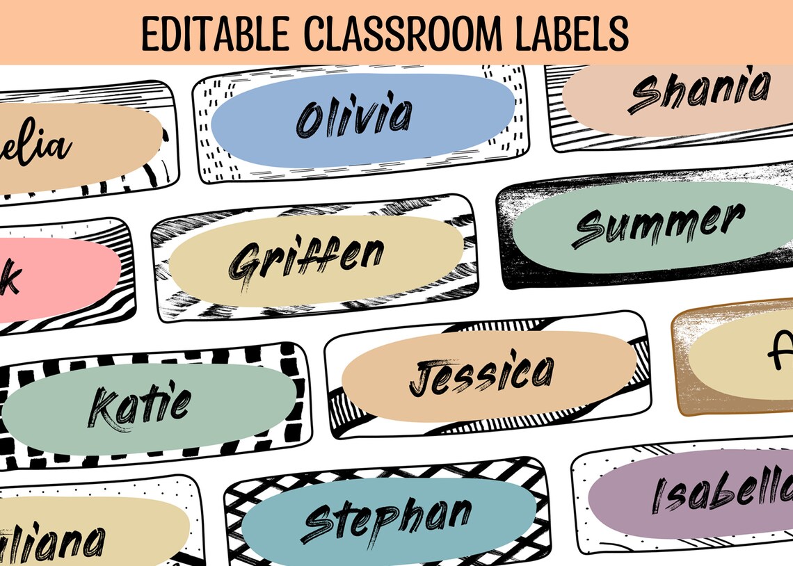Classroom Labels, Student Name Tags, Back to School Labels, Editable ...