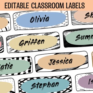 Classroom Labels, Student Name Tags, Back to School Labels, Editable ...