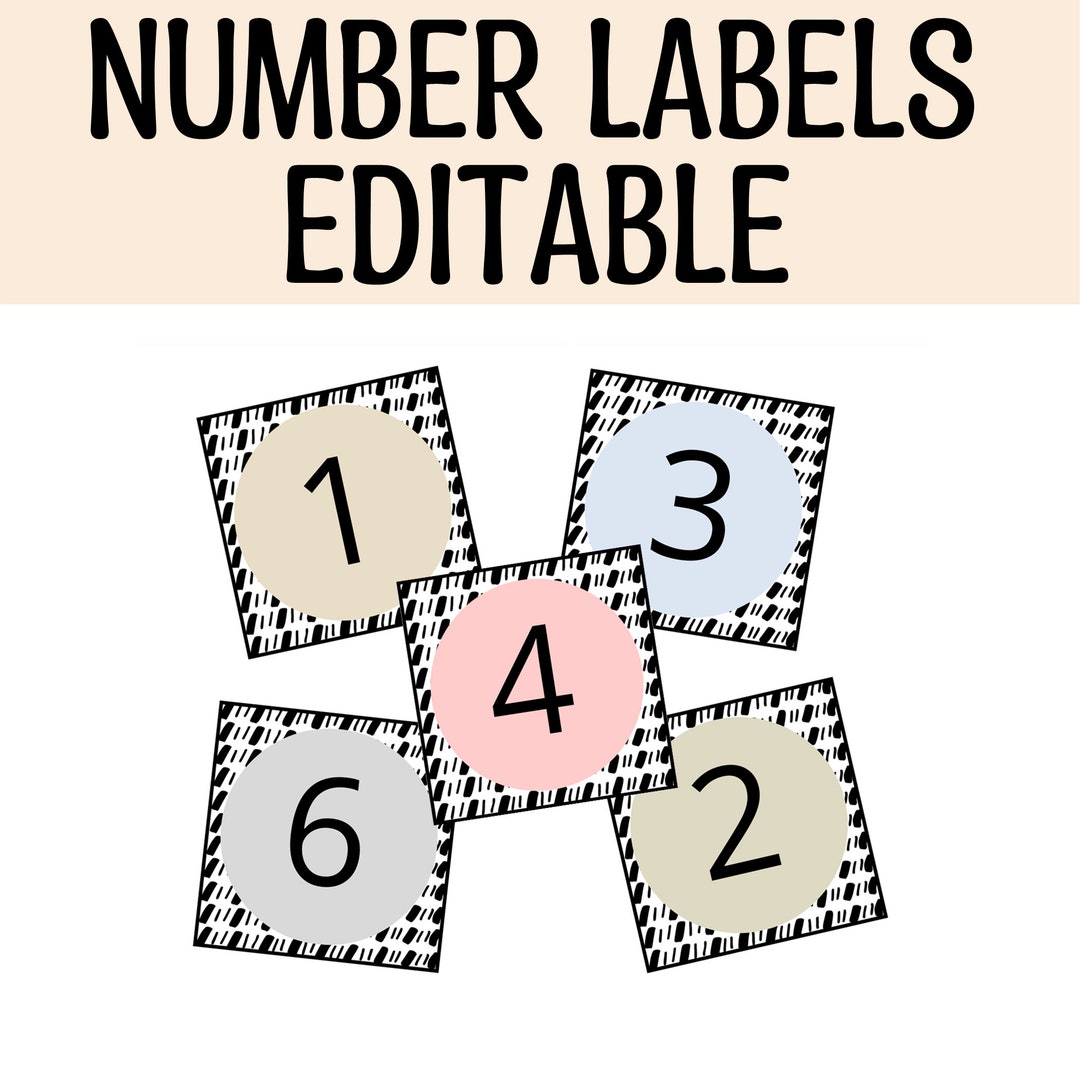 Printable Boho Neutral Number Labels, Classroom Calendar Number Labels ...