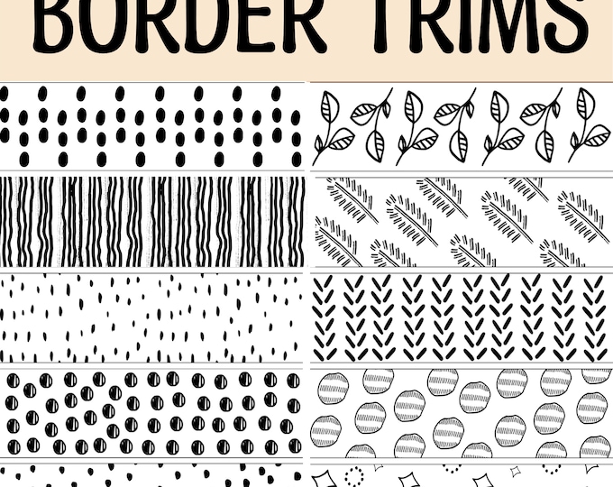 Scalloped Borders, Boho Bulletin Board Borders, Boho Neutral Classroom ...