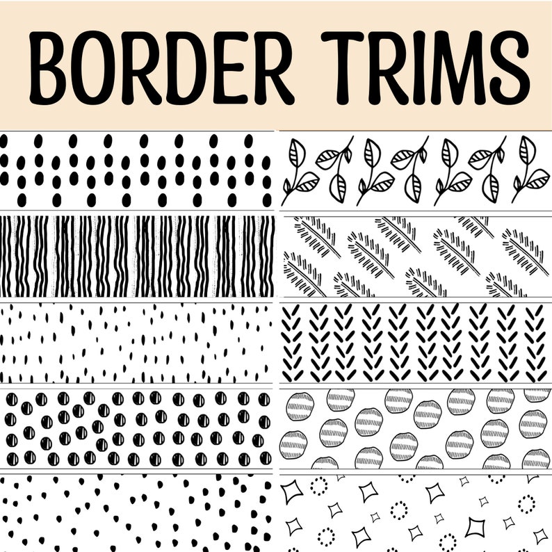 Minimalist Bulletin Board Borders, Classroom Border, Printable Wall ...