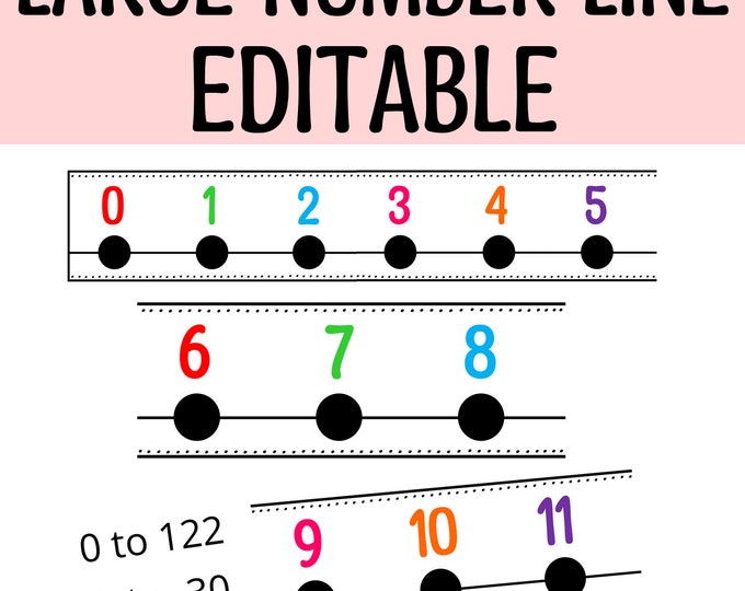 Large Number Line, Black and White Number Line Wall Display, Editable ...