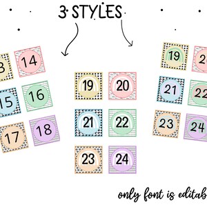 Printable Rainbow Pastel Number Labels Classroom Calendar - Etsy Canada