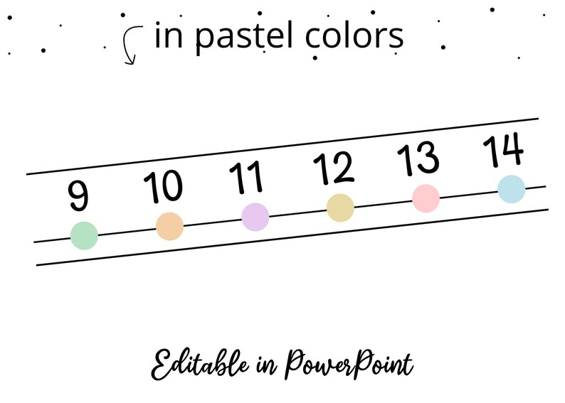 Printable Large Number Line, Pastel Colors Number Line, Number Line ...