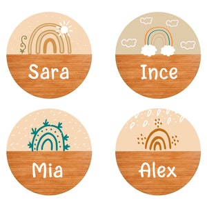 Circular Classroom Labels,student Name Tags,editable Name Tags, Rainbow ...