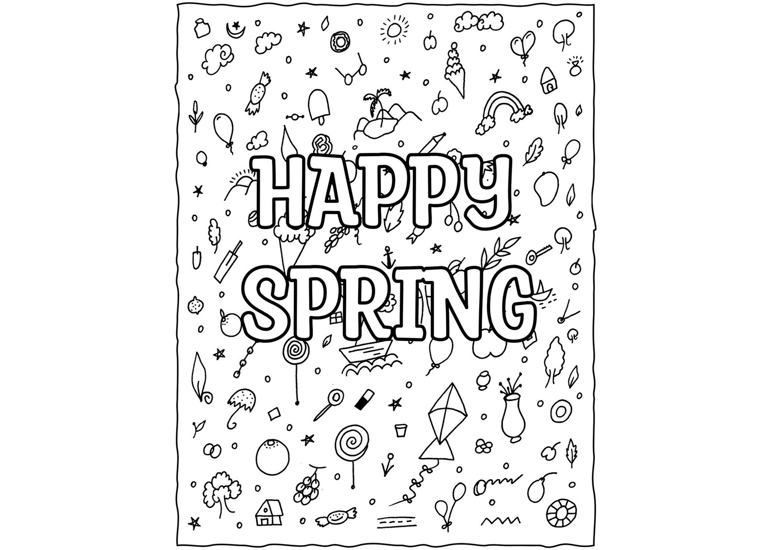 Printable Spring Coloring Pages, Welcome Spring Coloring Worksheets ...