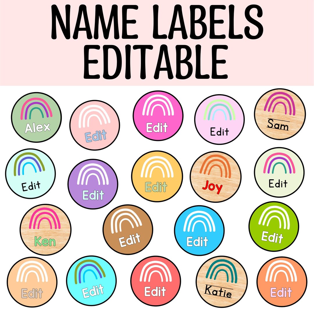 Printable Bright Round Rainbow Classroom Labels, Cubbies Labels, Book ...