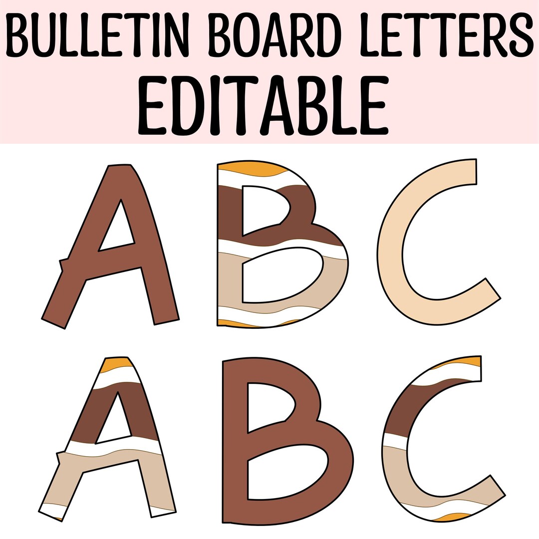 Boho Bulletin Board Letters: Neutral Decor Alphabet (printable PDF) - Etsy